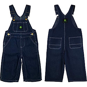 John Deere baby boys Newborn Denim Overall Bib, Denim, 12 18 US