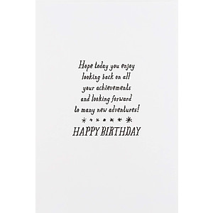 Greeting Card Hope today you enjoy looking back on all your achievements and looking forward to many new adventures! - Happy Birthday with Golden Retriever Labrador