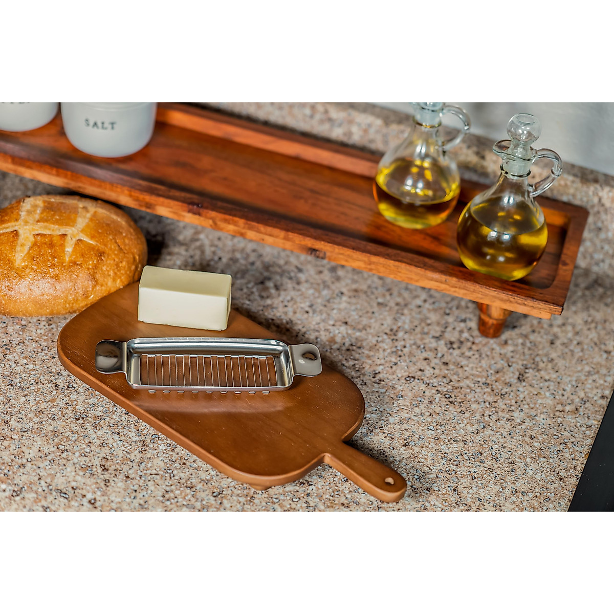 Fanatical Chef Stainless Steel Butter Slicer - Single Stick Butter Cutter for Butter Squares - Makes Individual Butter Pats for Baking Pastry Dough - Handheld Butter Measurement Tool