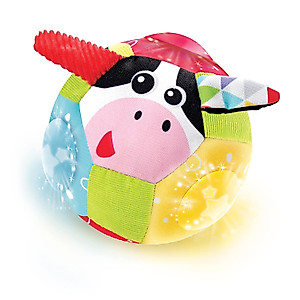 Yookidoo Baby Toys - Light Up Glow Plush Ball with Sounds - Lights N Music - Motion Activated Sensory Musical Stuffed Baby Toy Ball - Ages 3 Months +