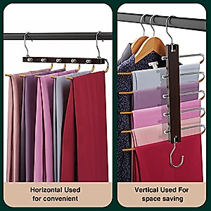 Ulimart Multi Functional Pants Rack -2 Pack- Pants Hanger 5-Layers Pants Hangers Space Saving,Pants Hangers for Men for Scarves Trousers Slack,Pants Organizer for Closet
