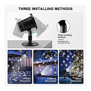 BETDET LED Outdoor Lights Christmas Snow Projector Lights, LED Snowflake Light Projection, IP65 Waterproof Snowfall Spotlight Lighting for Xmas Holiday Wedding Party Home Garden Landscape 11.24
