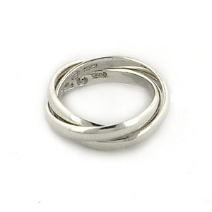 Sterling Silver 3-Band Russian Wedding Ring Size 7(Sizes 4,5,6,7,8,9,10,11,12)