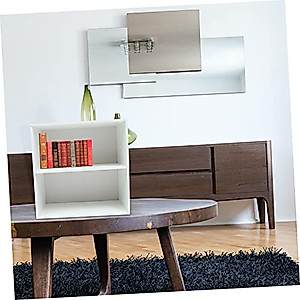 Homoyoyo 1pc Locker White Bookshelf Book Shelves for Office White Bookcase Practical Bookcase Household Bookshelf Floor Bookshelf Earth Tones Storage Rack Lip Gloss White Wood-Based Panel