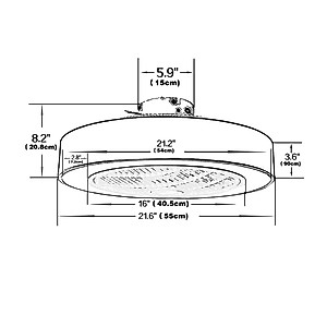 WUPYI Ceiling Fan with Light and Remote Control,22 Inch Modern LED Semi Flush Mount Light Fandelier,Hollow Shade Design,7 Acrylic Blades,3 Colors 3 Speeds,64W,Enclosed Fan,Quiet Motor