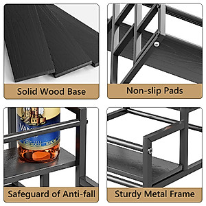 ZGO 3 Tier Coffee Syrup Rack for Coffee Bar, Water Bottle Organizer for Cabinet, Simple Syrup Bottles Coffee Station Organizer for Countertop, Coffee Bar Accessories and Organizer(Black)