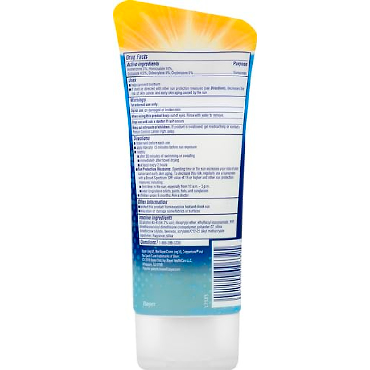 Coppertone SPORT Clear Sunscreen Lotion SPF 50, Water Resistant Sunscreen, Broad Spectrum SPF 50 Sunscreen, 5 Fl Oz Tube