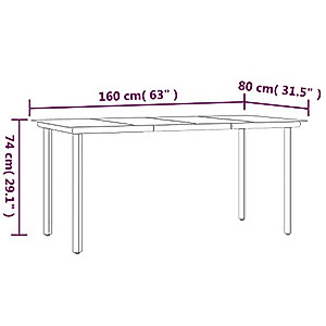 WFAUIBR Dining Set 5 Piece Patio ，Outdoor Patio Sets，Bistro Sets,Coffee Table Sets, for Flower Shops, Internet cafes, Hotels, Dormitories, Small Apartments，5 Piece 63"