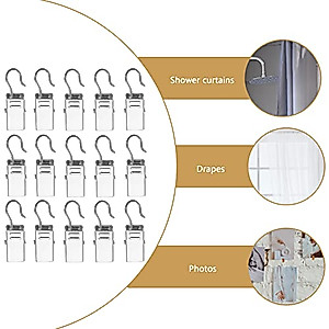 ULTNICE Drapery Hooks Stainless Steel Curtain Clips Hooks Small Patio Awining Lights Hanger Siding Clips for Hanging Tablecloth Towel Bathroom 60pcs Metal S Hooks