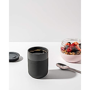 W&P Porter Ceramic Mug w/ Protective Silicone Sleeve, Charcoal 16 Ounces | On-the-Go | No Seal Tight | Reusable Cup for Coffee or Tea | Portable | Dishwasher Safe| WP-PMCL-CH