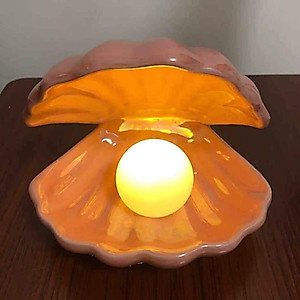 Shell Pearl Light LED in Shell Light Clamshell Pearl Lamp Tabletop Decorations for Home