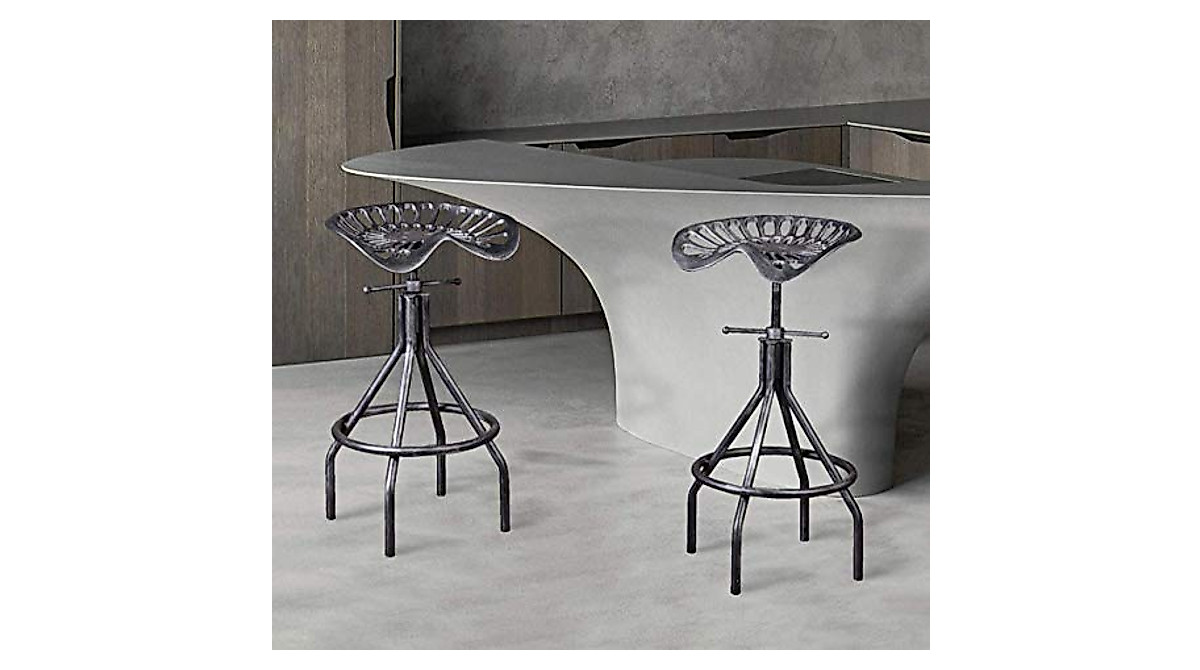 Lisuden Industrial Farmhouse Tractor Seat Bar Stools Set of 2