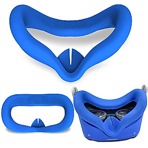 JYMEGOVR for Oculus Quest 2 Silicone Cover, Protective Cover Accessories for Meta VR, Multi Colors Soft Shell Skin, Controller Grips & Face Cover Set (Blue)