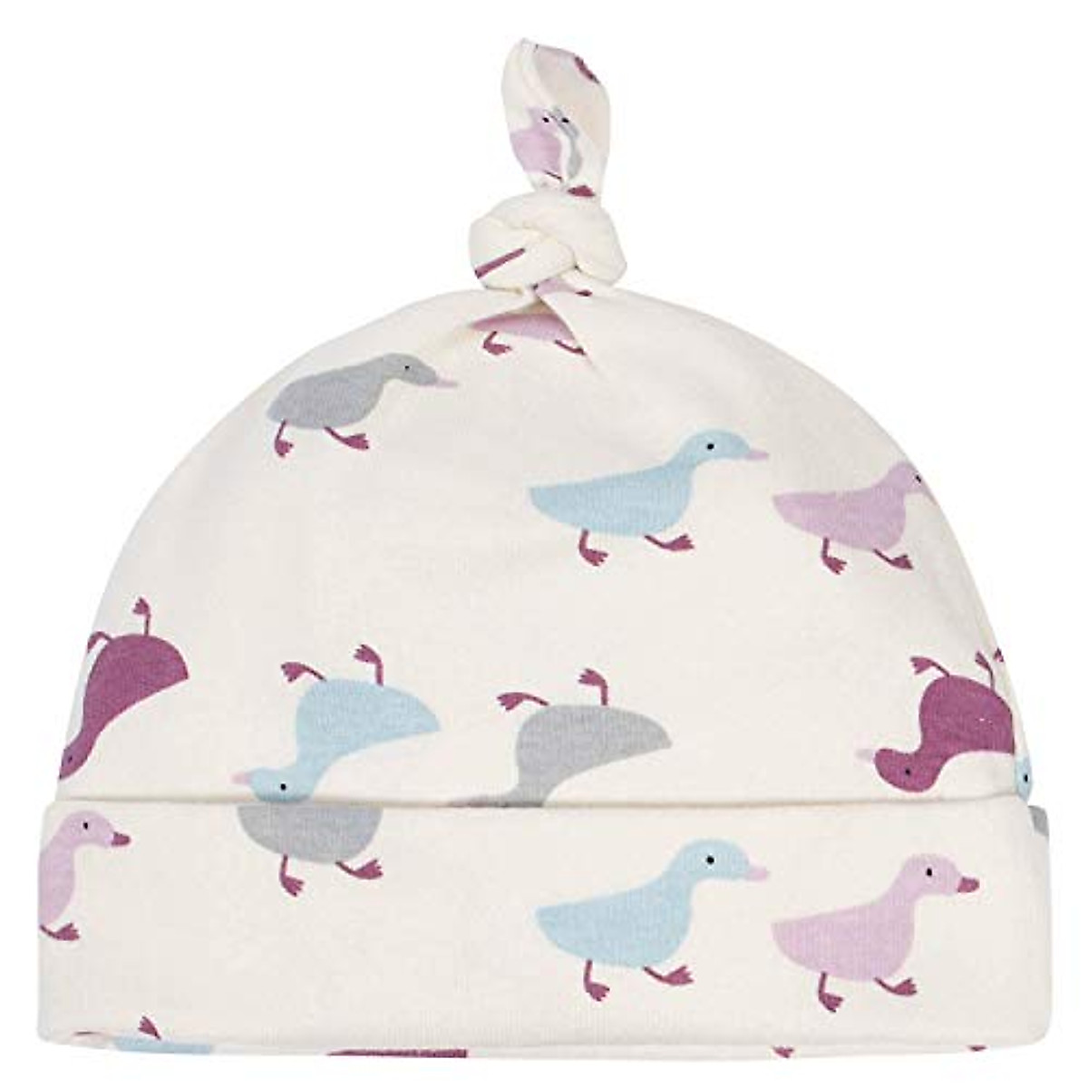 Grow by Gerber Baby Girls 4-Pack Caps, Grey/Pink/Ivory, Newborn