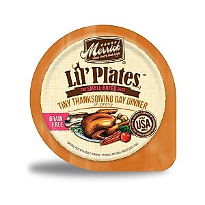 Merrick Lil’ Plates Premium Grain Free Natural, Soft Wet Dog Food For Small Dogs, Tiny Thanksgiving Day Dinner - (Pack of 12) 3.5 oz. Tubs