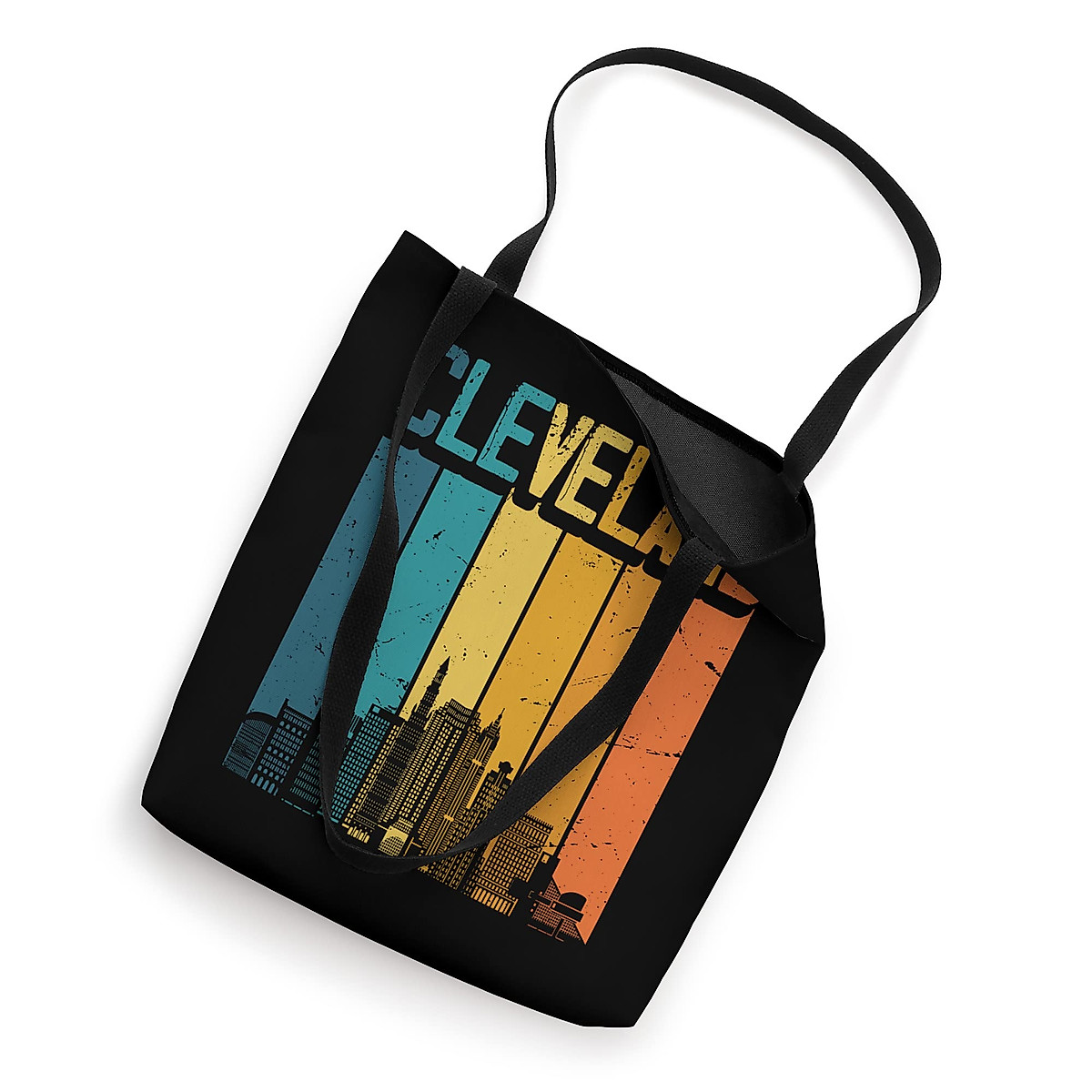 Cleveland Ohio USA Retro Vintage Sunset Skyline Cleveland Tote Bag