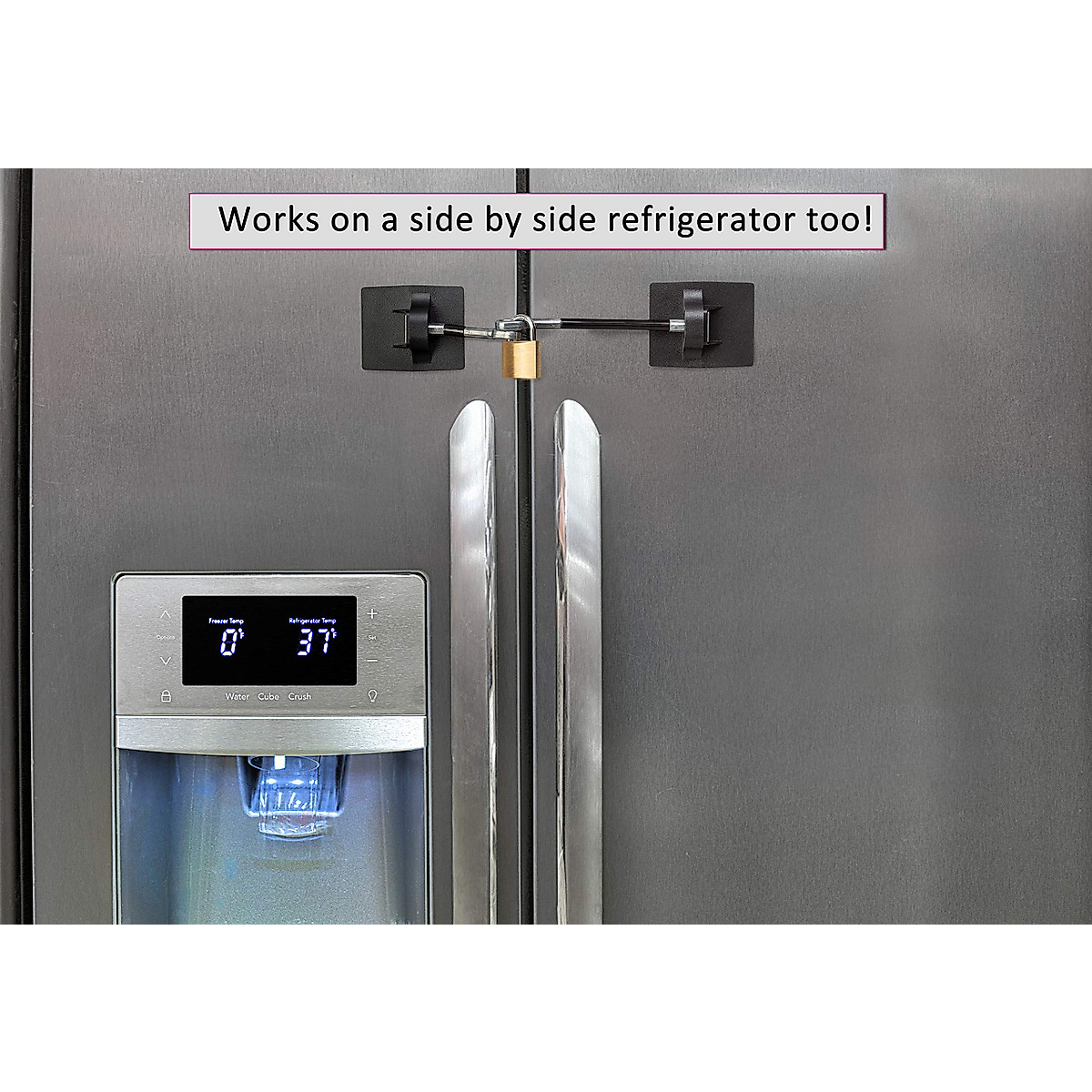 2-Pack Refrigerator Lock (2-Pack, Black Without Padlock),CSP-103.B.NP.2