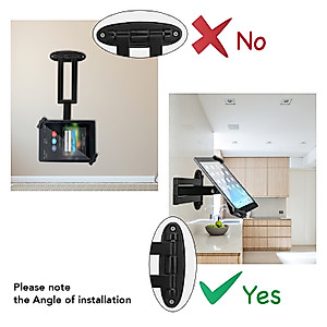 WeSTRUGGLE Tablet Wall Mount, Adjustable Arm Swivel, Anti-Theft Security Lock & Key, Foldable, 360 Rotating, Black