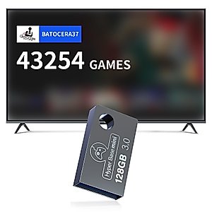 Wireless Retro Game Console with Built in 43254 Games, Mini Game Console with Batocera Game System, Emulator Console with 74 Emulators, 128G USB Drive Portable Game Console, Video Game Console for PC