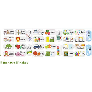 Mozamy Creative Kids Toy Room Organization Labels Toy Bin Labels Toy Labels Toy Storage Stickers Playroom Decals Toddler Stickers School Aged Kids Wall Decals
