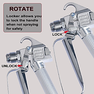 JWGJW 120028 Airless Paint Spray Gun,High Pressure 3600 PSI /517 Tip Swivel Joint with 10 Inch Extension Pole