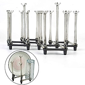LIANGDONG SHOP Retractable Cup Drying Rack 2 Pcs Set, Drinking Glass & Baby Bottle Drainer Stand, Mug Draining Organizer, Kitchen Countertop Dishes Holder, Gray