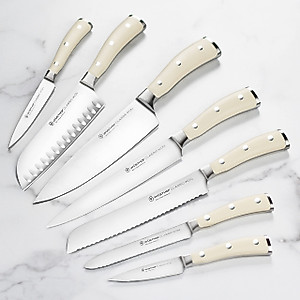 Wusthof Classic Ikon Creme 10 Piece Knife Set with Acacia Block