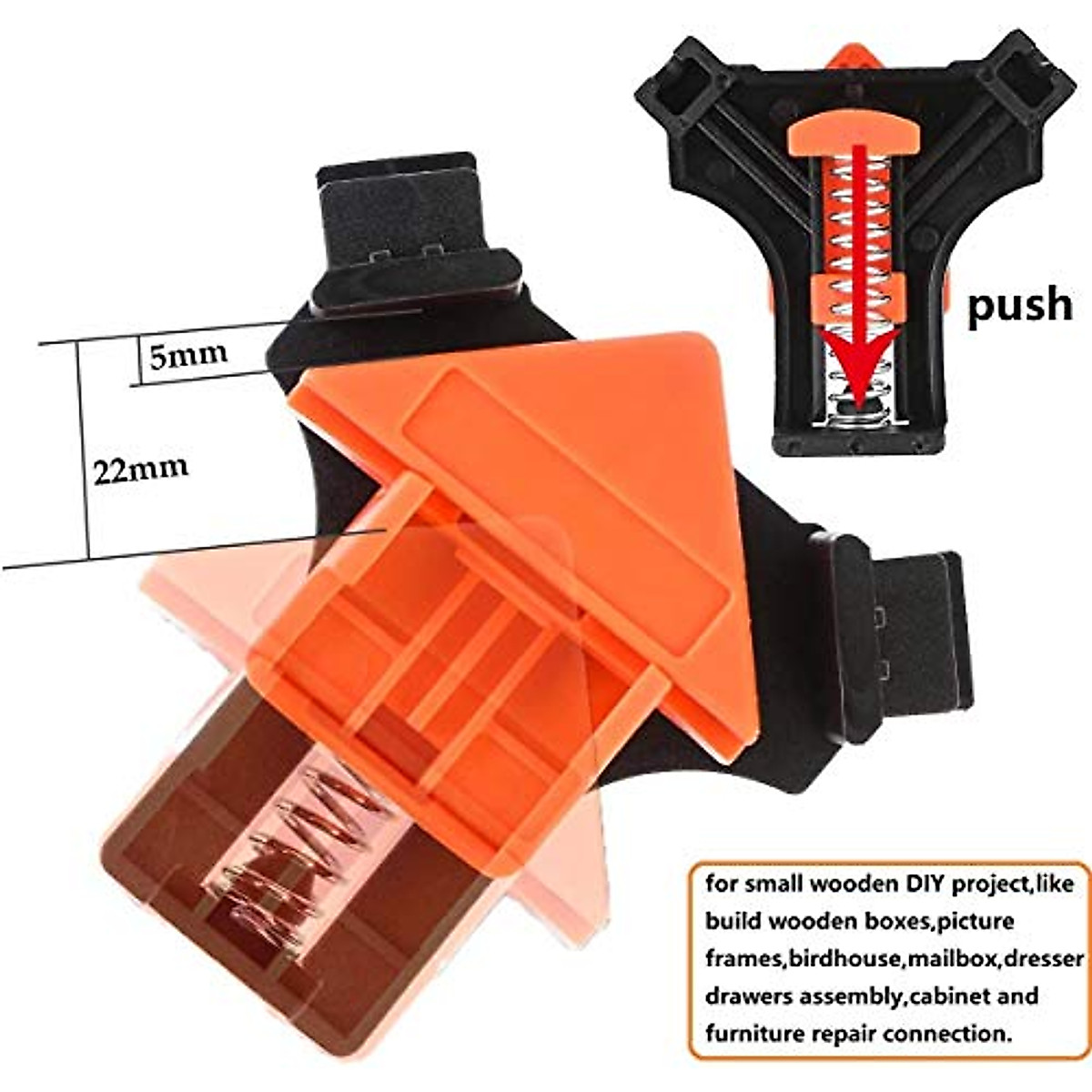 4pcs 90 Degree Right Angle Clamp Adjustable Swing Corner Clamp,Clip Holding Corners for Welding,Wood-Working,Drilling,Making Cabinets,Boxes, Drawers,Picture Framing,Crafting Projects