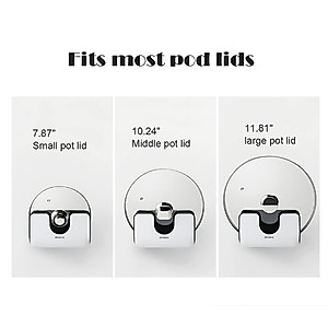 Wall Mounted Pot Lid Holders, MOPMS Cabinet Door Lid Organizer Pot Hangers with Adjustable Hooks for Kitchen Wall Mount, Pot Lid Rack Rest Stand