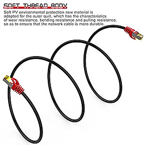 Boahcken Cat 8 Ethernet Cable 75 ft,Heavy Duty high Speed 26AWG Internet Network Cable,40Gbps,2000Mhz RJ45 Shielded Patch Cord,Indoor&Outdoor Weatherproof LAN Cable for Modem/Gaming-Black