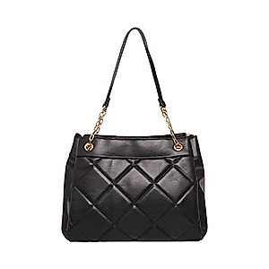 Anne Klein Womens Anne Klein quilted satchel, Black, One Size US