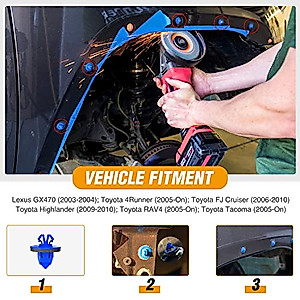 GOOACC 100pcs Fender Flare Clips Compatible for Toyota 4Runner FJ Cruiser Highlander RAV4 Tacoma, Replace 75495-35010 75397-35010