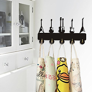 The Geeky Days Guitars Family Design Household Towl Hook Music Instrument Multi-Purpose Wall Coat Bags Clothes Hook Keys Holder Home Decor for Music Lover Gift
