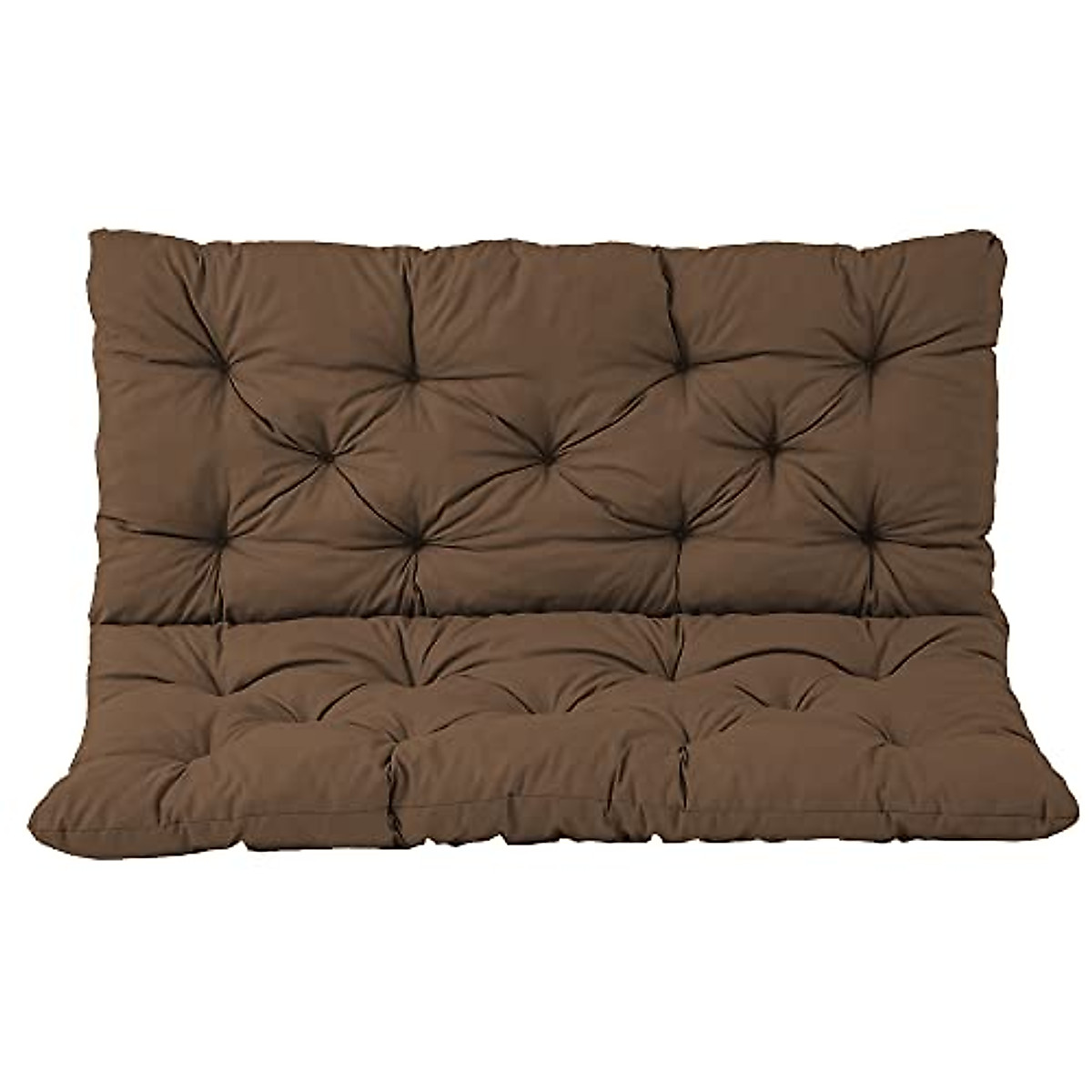 Indoor/Outdoor Replacement Seat Pad 2 3 Seater Bench Cushion Mat Swing Chair Cushions with Ties, for Garden, Patio, Kitchen, Poolside, Balcony, Backyard,59x40in,Brown