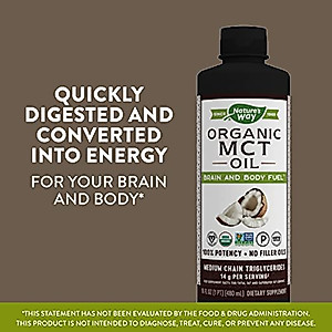 Nature's Way Organic MCT Oil From Coconut, Non-GMO, Gluten-free, 14 g MCTs per serving, 16 FL Oz