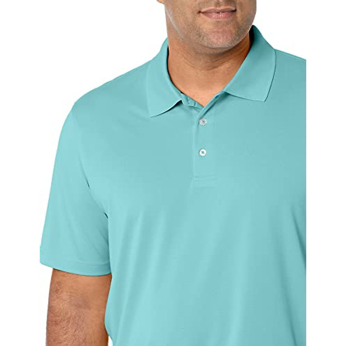 Amazon Essentials Men's Regular-Fit Quick-Dry Golf Polo Shirt (Available in Big & Tall), Aqua Blue, Medium