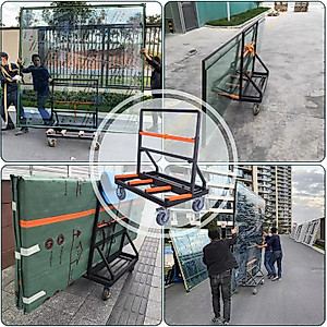 Upgrade Folding Drywall Cart Heavy Duty,Drywall Dolly with Rubber Swivel Casters,2200 lbs Load Capacity, Panel Cart Plywood Dolly Handling Sheetrock Plywood Glass Door and Windows Service Cart