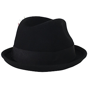 Brixton Men's Gain Fedora Hat, Black, Small