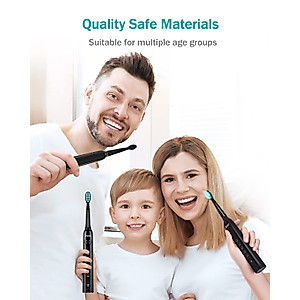 Initio IT959 Replacement Toothbrush Heads Compatible with Dnsly, Professional Electric Toothbrush Heads for SEAGO 958 507 M10 M8, CleanCare Toothbrush Heads Compatible with Oraimo 2303, 3 Pack, Black