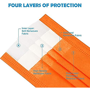 60PCS Disposable Face Mask Unisex Fashion Covering 4-Layer 6 Solid Colors Individually Sealed Nonwoven Skin-Friendly Breathable Comfortable for Men Women