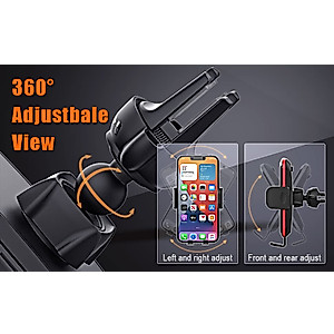 ZYlifemagic Universal Air Vent Phone Holder for Car [Upgraded Military-Grade Stability], Cell Phone Holder Car Compatible with All Smartphone Apple iPhone [Big Phones and Thick Case Friendly]