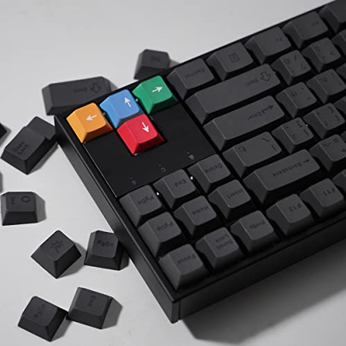 130 Keys PBT Dye Sub Gray Keycaps Cherry Profile Japanese Keycaps Set Fot for Cherry Mx Switches 61/87/104/108 Mechanical Keyboard