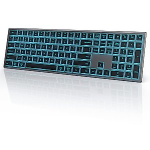 seenda Backlit Wireless Keyboard for Mac, Rechargeable Multi-Device Ultra Slim Wireless Keyboard with 7-Colors Backlight for Mac OS/iOS/Windows/PC/Laptop/Android, Bluetooth 5.1, Full-Size, Space Gray