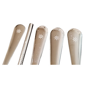 XYZ Boat Supplies - Nautical Design Flatware Cutlery Set - 24 Piece - Stainless Steel - Perfect for Boating, Sailing, Fishing, The Pool, The Beach and More