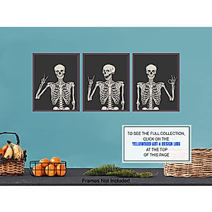 Skeleton Wall Art & Decor - Halloween Wall Decor - Gothic Home Decor - Goth Room Decor - Funny Skull Wall Decor - Pagan Gifts - Bedroom Dorm Man Cave - Men Boys Teens - Witchy Picture Poster Print