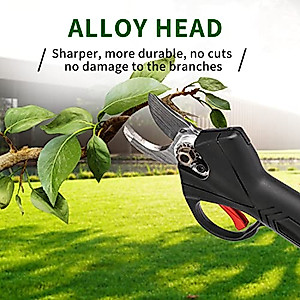 Cordless Electric Pruning Shears, Tree Branch Pruner with 2 PCS Rechargeable 2 Ah Lithium Battery - 30mm (1.2inch) Cutting Diameter