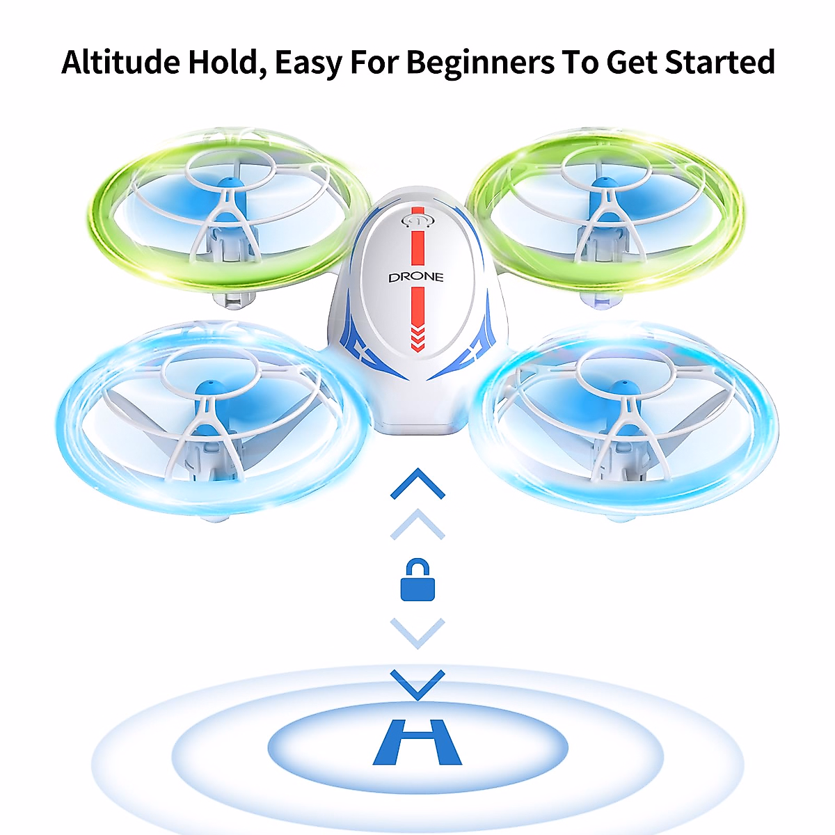 ACECHUM LED Mini Drones for Kids, Remote Control Small Drone with Altitude Hold, 360° Tumbling and 360° Rotating Colorful Flight, Flying Toys for 3 4 5 6 7 8-12 Year Old Boys Girls Gifts