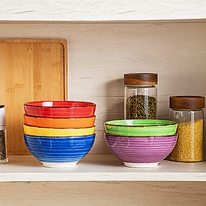 vancasso Bonita 27 Oz Cereal Bowls Set of 6, Ceramic Bowls for Kitchen, 6 Inch Soup Bowls, Dishwasher & Microwave Safe