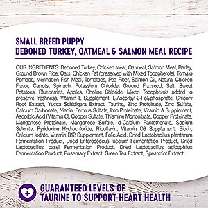 Wellness Complete Health Small Breed Dry Dog Food with Grains, Natural Ingredients, Made in USA with Real Turkey, For Dogs Up to 25 lbs. (Puppy, Turkey, Salmon & Oatmeal, 4-Pound Bag)