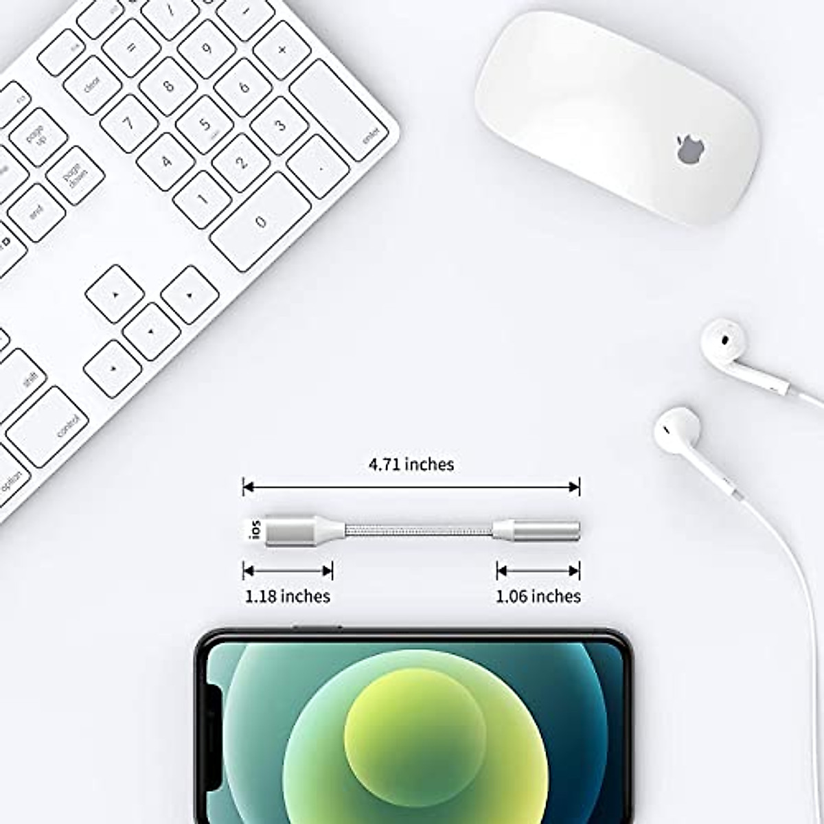 THYBDB Headphone Adapter for iPhone，to 3.5mm Headphone Jack Adapter, Audio Aux Jack Dongle Converter for iPhone 13 Pro max/13 Pro/13/12 Pro max/12 Pro/12/11 Pro/Max/X/Xs Max/XR/SE/7/8